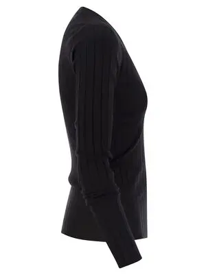 Brunello Cucinelli Long Sleeve V-neck Ribbed Jumper