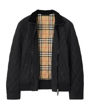 Burberry Quilted Zip-up Jacket - Black