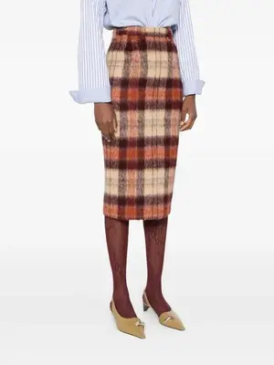 N.21 Checked Midi Skirt