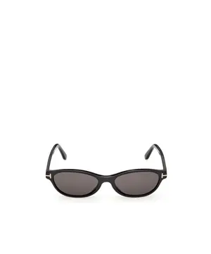 TOM FORD Oval Frame Sunglasses - Black