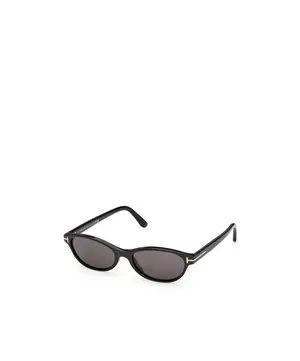 TOM FORD Oval Frame Sunglasses - Black