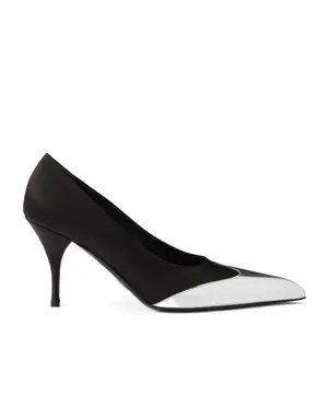 Prada Two-tone Pointed Toe Stiletto Pumps - Black