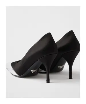 Prada Two-tone Pointed Toe Stiletto Pumps - Black