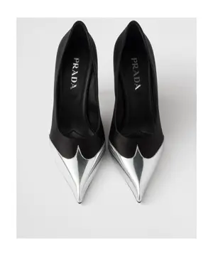 Prada Two-tone Pointed Toe Stiletto Pumps - Black