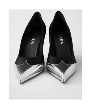 Prada Two-tone Pointed Toe Stiletto Pumps - Black