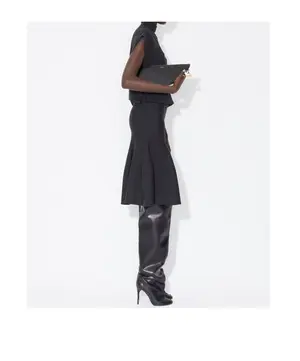 Alaïa Wool Knit Jumpsuit With Hat Sleeves