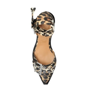 GANNI Ankle Strap Pumps - Leopard Print