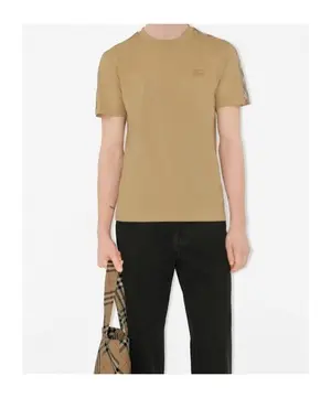 Burberry Check Trim Crewneck T-shirt - Flax