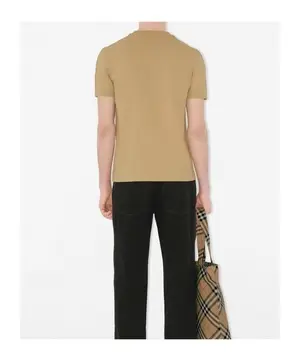 Burberry Check Trim Crewneck T-shirt - Flax