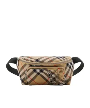 Burberry Checked Ekd Motif Small Belt Bag - Sand-colored