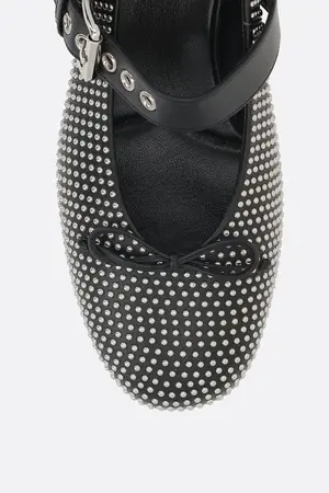 Miu Miu Embellished Ballerina With Buckle Detail