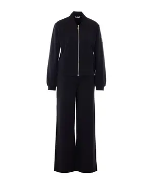 Liu Jo Logo Detail Zip-up Jumpsuit With Flared Trousers - Black