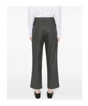 Brunello Cucinelli Pleated Straight Leg Pants - Dark Gray