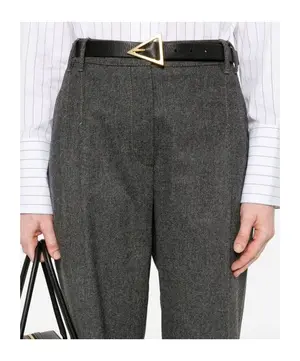 Brunello Cucinelli Pleated Straight Leg Pants - Dark Gray