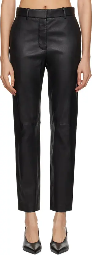 JOSEPH Leather Patchwork Trousers