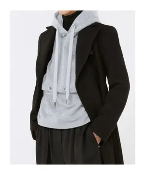 Sportmax Hooded Sweatshirt With Branded Metal Snaps - Medium Gray