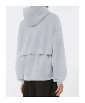 Sportmax Hooded Sweatshirt With Branded Metal Snaps - Medium Gray