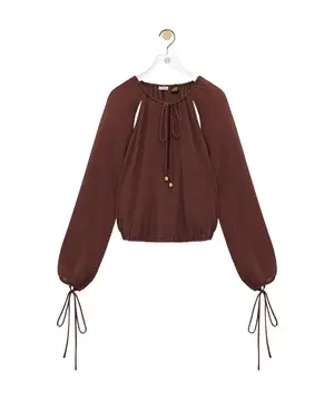 Loewe Seersucker Blouse With Anagram Pebble Detail