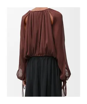 Loewe Seersucker Blouse With Anagram Pebble Detail