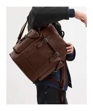 COACH Leather Hitch Backpack - Maple