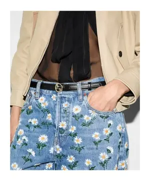 Gucci Logo Plaque Buckled Belt