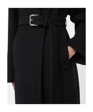 Sportmax Zebra Belted Long Coat - Black