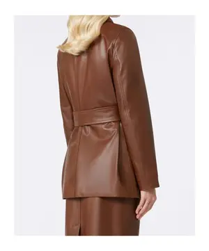 Max Mara Leather Belted Jacket