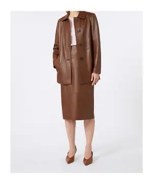 Max Mara Leather Belted Jacket