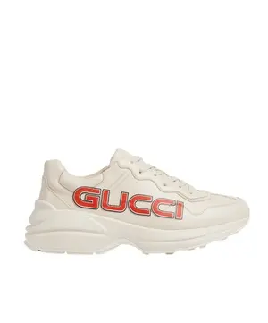 Gucci Rhyton Sneakers With Logo Detailing - Ivory White
