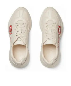 Gucci Rhyton Sneakers With Logo Detailing - Ivory White
