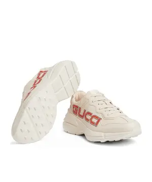 Gucci Rhyton Sneakers With Logo Detailing - Ivory White