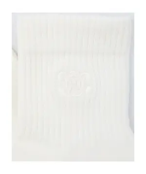 Celine Triomphe Ribbed Cotton Crew Socks