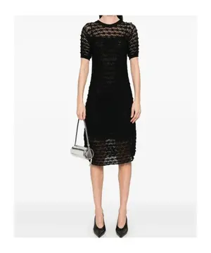 Alaïa Lace Midi Dress With Short Sleeves