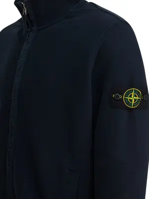 Stone Island Logo Patch Zip-up Sweatshirt
