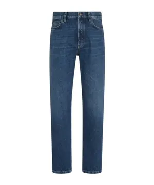 Zegna Logo Patch Straight-leg Jeans - Blue