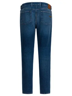 Zegna Logo Patch Straight-leg Jeans - Blue