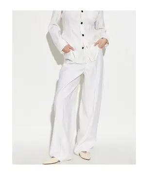 Bottega Veneta Straight Leg Trousers With Belt Loops And Multiple Pockets