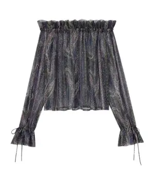 Saint Laurent Off-the-shoulder Ruffled Blouse