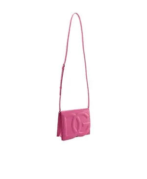 Dolce & Gabbana Logo Embossed Crossbody Bag - Pink