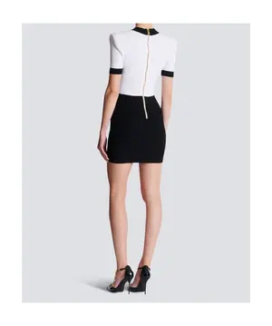 Balmain Two-tone Cable-knit Bodycon Dress