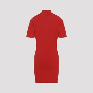 Jacquemus High Neck Knitted Mini Dress - Red