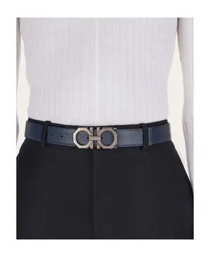 FERRAGAMO Double-sided Gancini Buckle Belt - Black