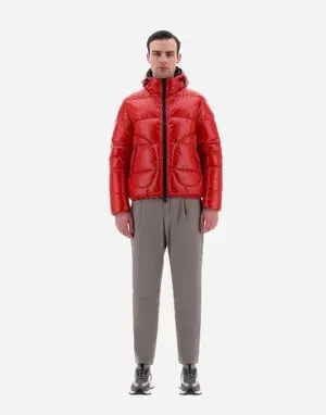 Herno Logo Patch Zip-up Padded Jacket - Red