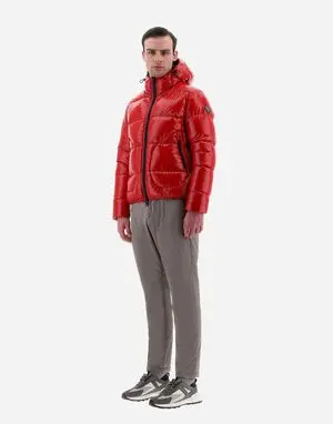 Herno Logo Patch Zip-up Padded Jacket - Red