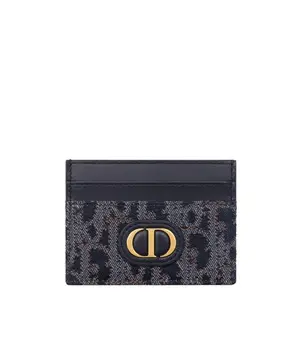 Dior 30 Montaigne Freesia Card Holder - Black