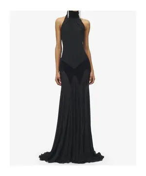 Alexander McQueen Georgette Sleeveless Evening Dress - Black
