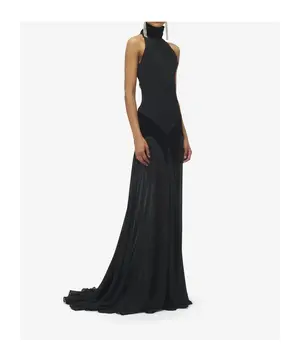 Alexander McQueen Georgette Sleeveless Evening Dress - Black