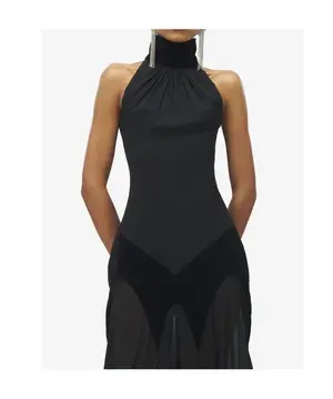 Alexander McQueen Georgette Sleeveless Evening Dress - Black