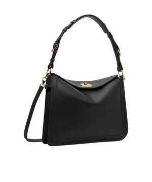 LANVIN Compagnon Asymmetrical Shoulder Bag - Black