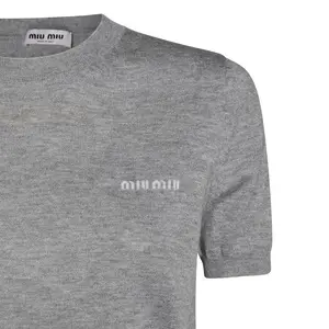 Miu Miu Logo Jacquard Fine-knit Top